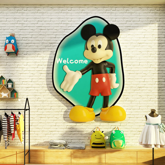 Net red punch card doll Children's clothing shop door head and mouth ...