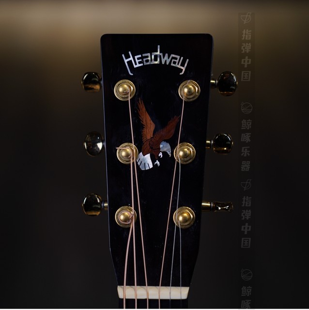 Japan Headway HDC-BlackEagle Black Hawk Spruce Rose Wood Full Single Folk Middle Guitar