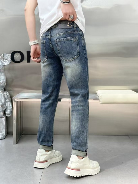 2025 spring and summer trendy men's handsome jeans simple and versatile ...