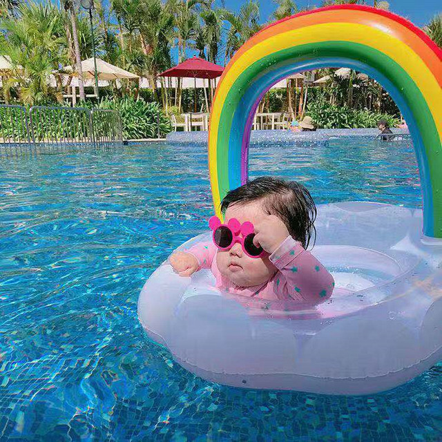 Baby swimming ring 1-3 years old children's ins style rainbow cloud ...