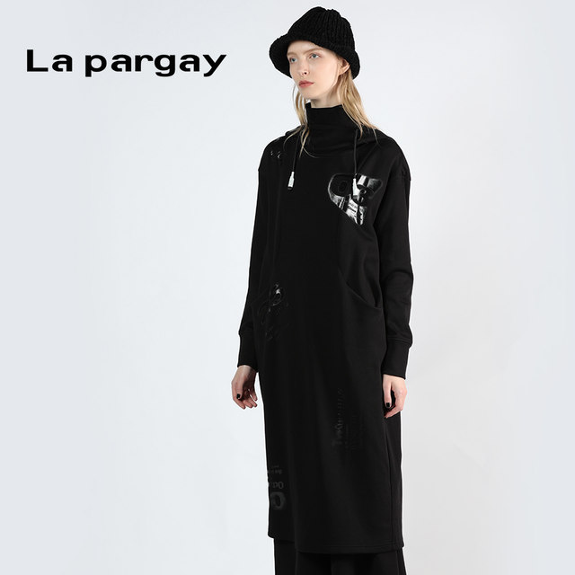 LAPARGAY Napa's new female autumn black and white long -sleeved slim ...