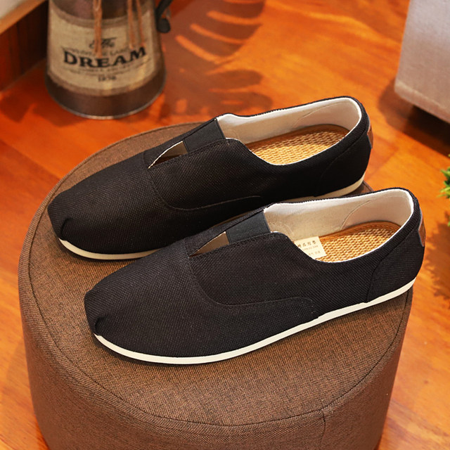 2025 summer youth cloth shoes men's odorproof one-foot lazy shoes solid ...