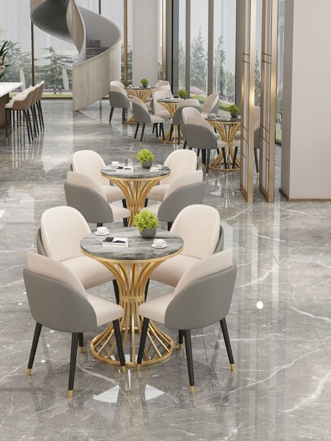 Rock plate leather sales office store beauty salon seating area ...