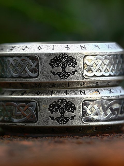 Life Titanium Steel Ring Male Tide Brand Viking Celtic Circle Ring Ring ...