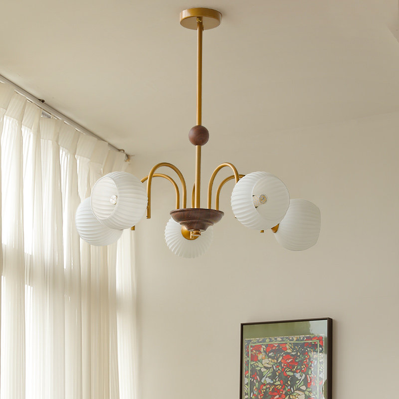 Lustre de Vidro Art House - Lâmpada Nórdica para Quarto com 3 Luzes