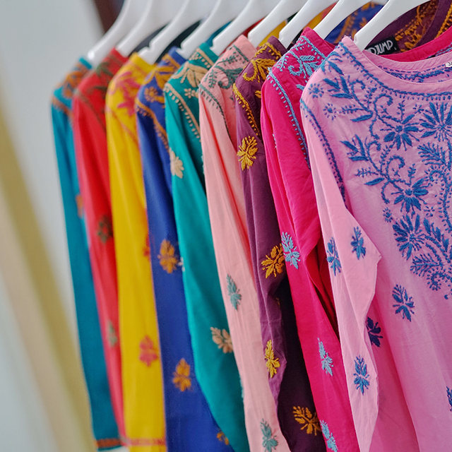 B9-2-4 Indian imported embroidered ethnic style women's tops mid-length ...