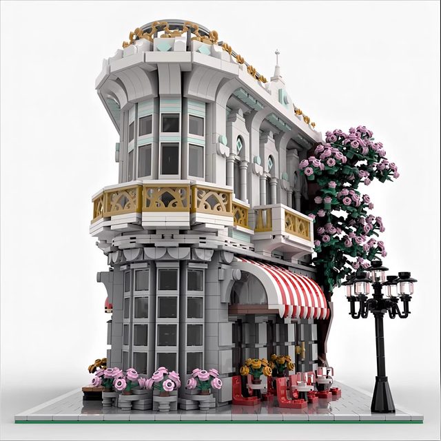 Chinese Building Blocks MOC-131134 Street View Building Series Cafe ...