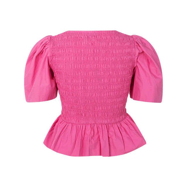 GANNI Spring New Women's Rose Red Pleated Decorative French Waist-Close ...