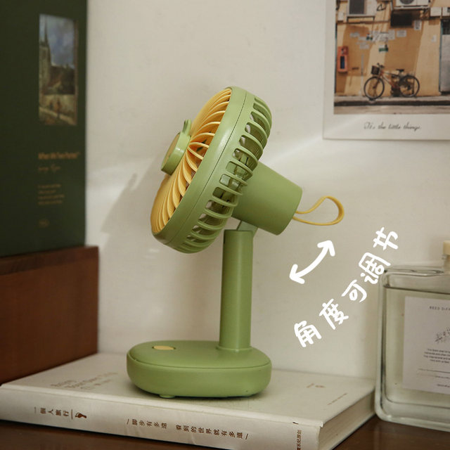 Avocado Green Desktop Mute Small Fan Small Charging Office Desk Mini ...