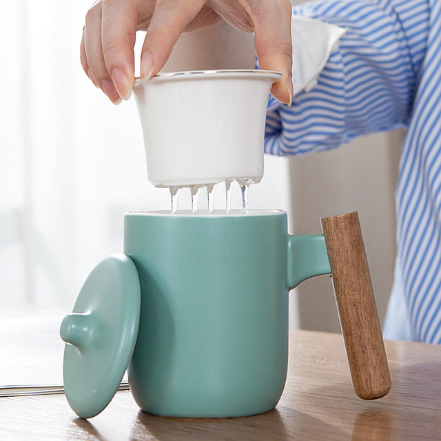 Mug with lid filter office tea cup tea water separation cup Nordic ...