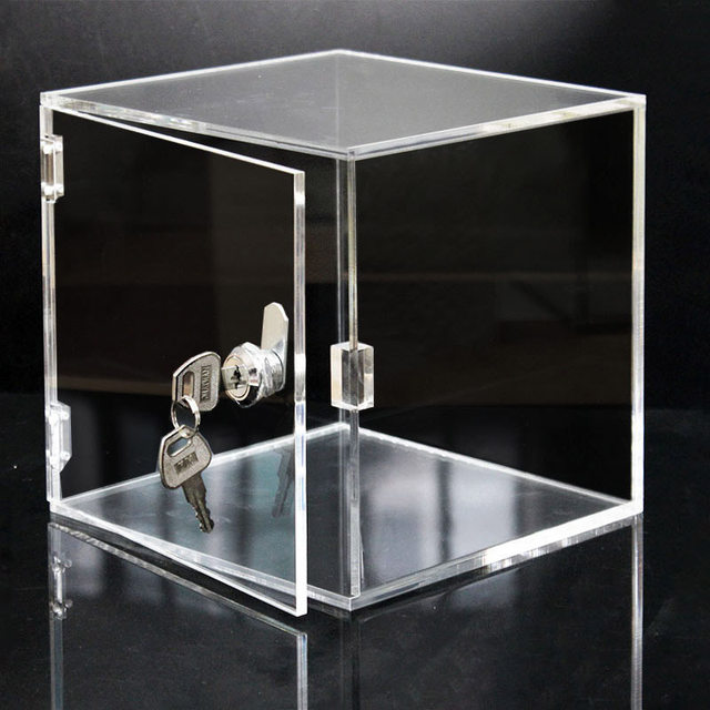 Custom Transparent Acrylic Box with Lock Dustproof Display Storage Box ...
