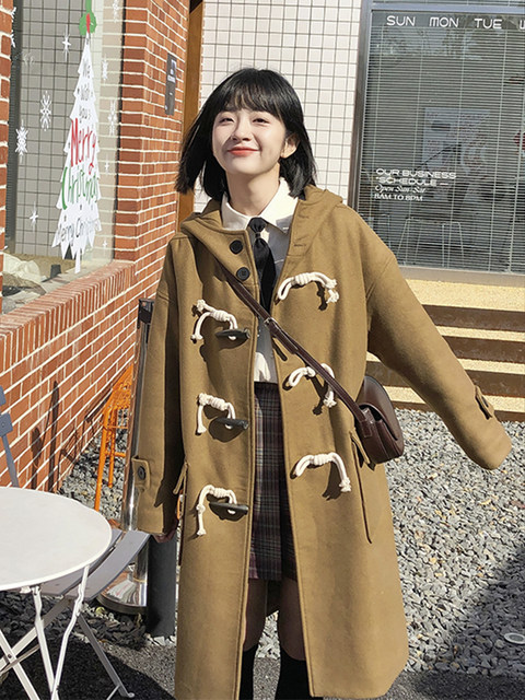 Loyal Dog Little Baba -shaped homemade Z horn buckle woolen coat female ...