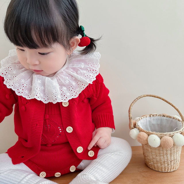 Korean baby clothes autumn dress female baby 100 days old dresses ...