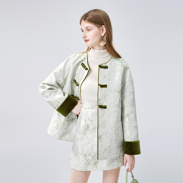 Qiu Shui Yiren New Chinese Style Disc Button Jacket 2024 Winter New ...