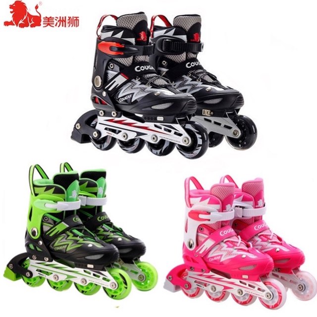 Puma roller skates professional adult children adjustable inline flash ...