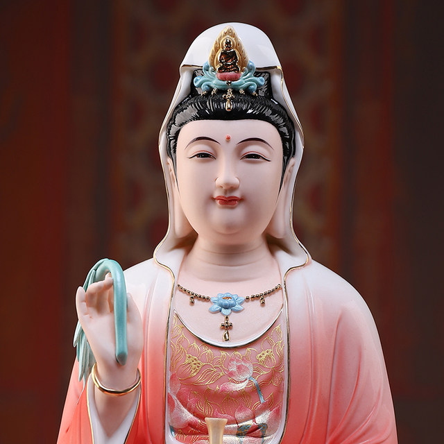 Dai Yutang Ceramics 12 -inch Lotus Smiling Guanyin Guanyin statue of ...