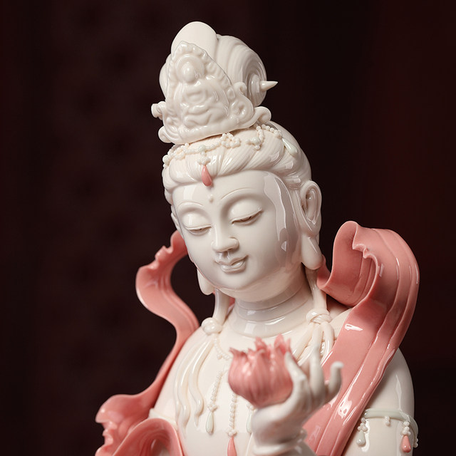 Dai Yutang Dehua ceramic free streamer Guanyin Bodhisattva statue ...