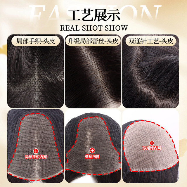 Yingqi wig female short curly hair air bangs bubble face head invisible ...