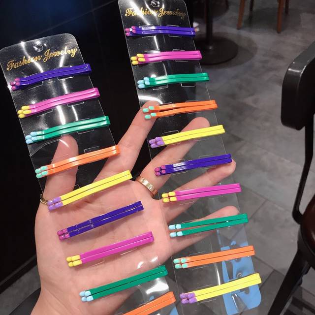 South Korea's Dongdaemun same style color dripping oil one-word clip ...