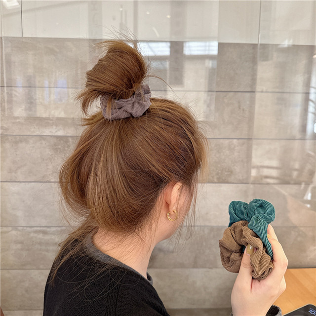 Dongdaemun same style velvet large intestine hair band colorful hair ...