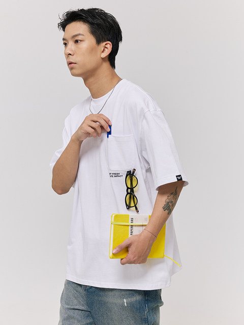 VMCL multifunctional rope buckle pocket loose shoulder base pure cotton ...