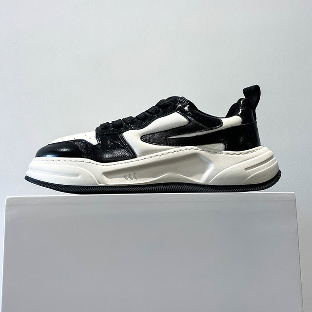 Men's shoes 2023 new spring black and white thick-soled heightening ...