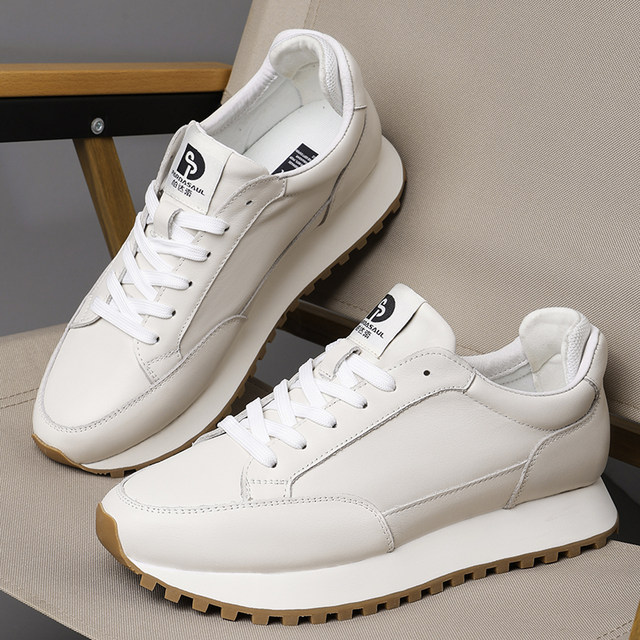 Padasso Men's Shoes 2024 New Breathable White Shoes Genuine Leather ...