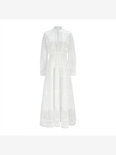 LJOS2024 spring and summer crystal white ductive wind lace long skirt ...