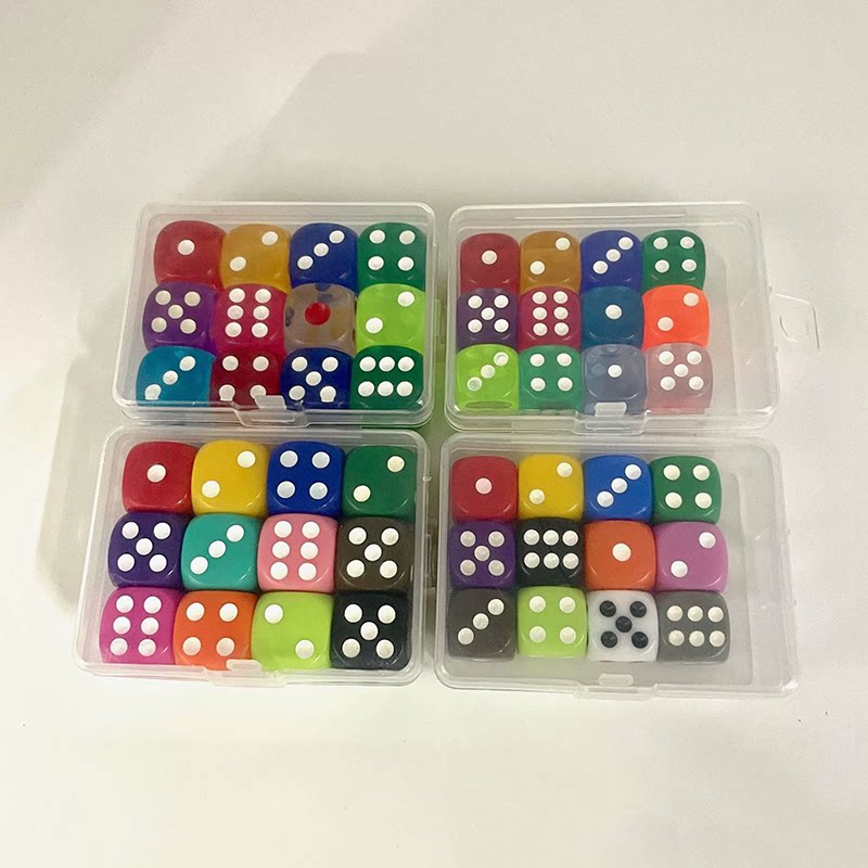 Set di Dadi a Colore Solido da 14mm - Dadi di Cristallo con Scatola