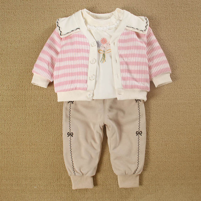 Three-piece baby clothes, spring, autumn and winter, split fashionable ...