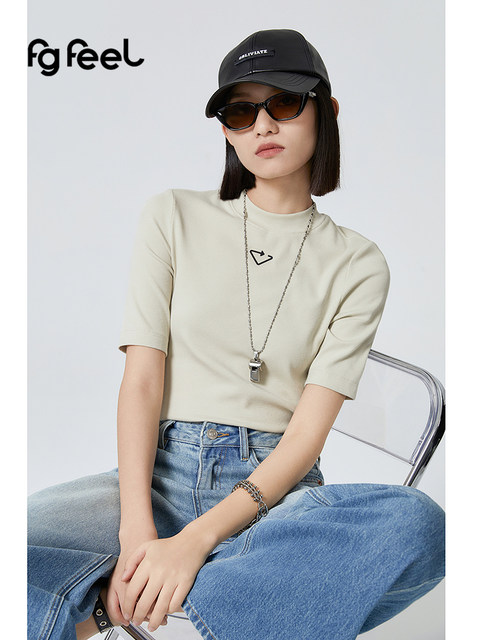 Pupu style simple high-quality T-shirt women's clothing 2025 versatile ...