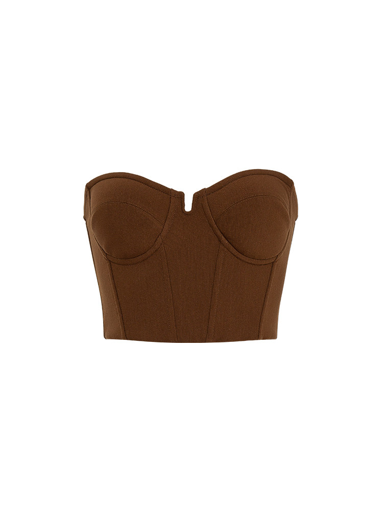 Corselet U-Shaped Short Fishbone Bra - French Corset Inner Top with ...