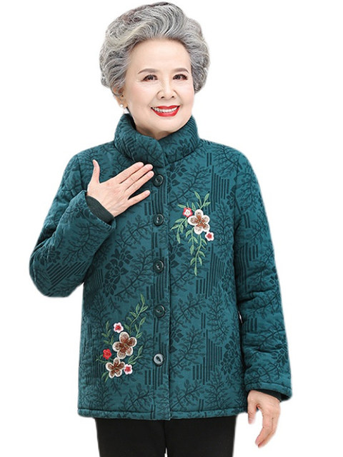 Grandma's Winter Cotton-Padded Jacket with Extra Fleece and Thickened ...