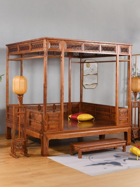 Full Wooden Step Beds Mangram Classic Heritan Elima Yuedong Double ...