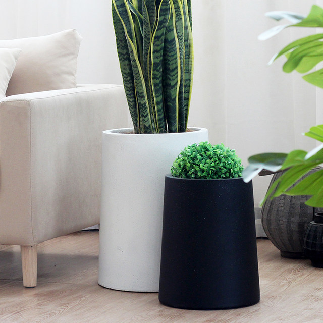 Nordic living room Flower Basin Large Black Paradise Bird Turtle Bamboo ...