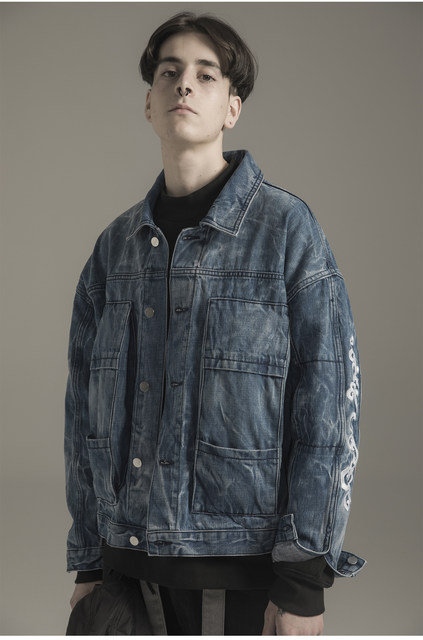 LIFEGOESON2019A/W heavy craft washing patch embroidered corrugated ...