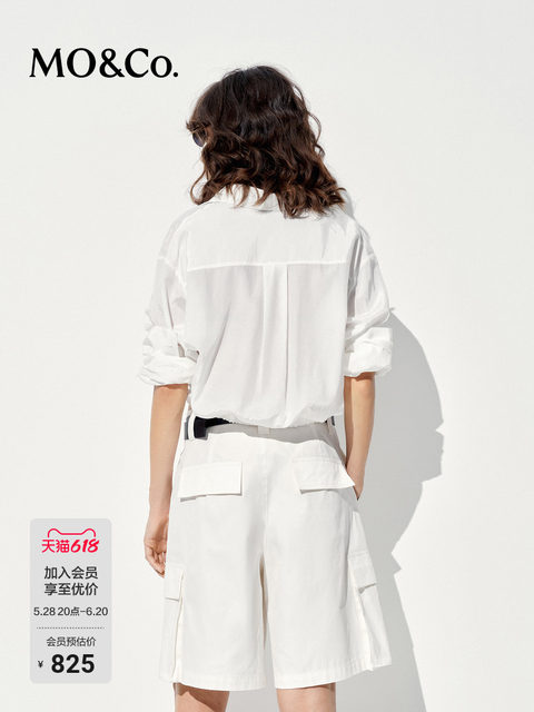 MOCO shirt top 2025 summer new product lapel V-neck overlapping placket ...