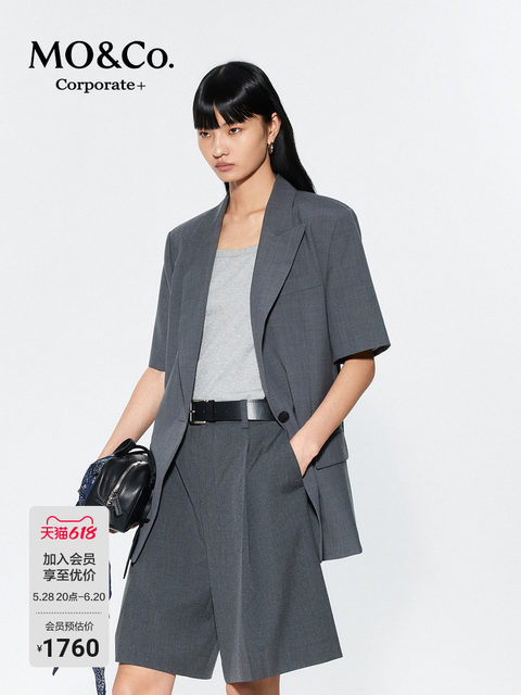 MOCO suit thin 2025 summer new product acetate wool MBE2BLA012 light wear