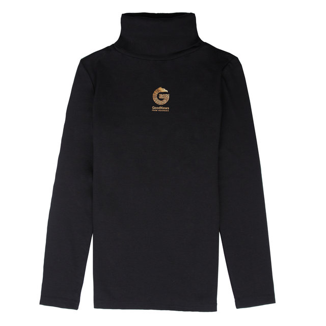 The high -necked female Dega velvet style is thin long -sleeved T ...