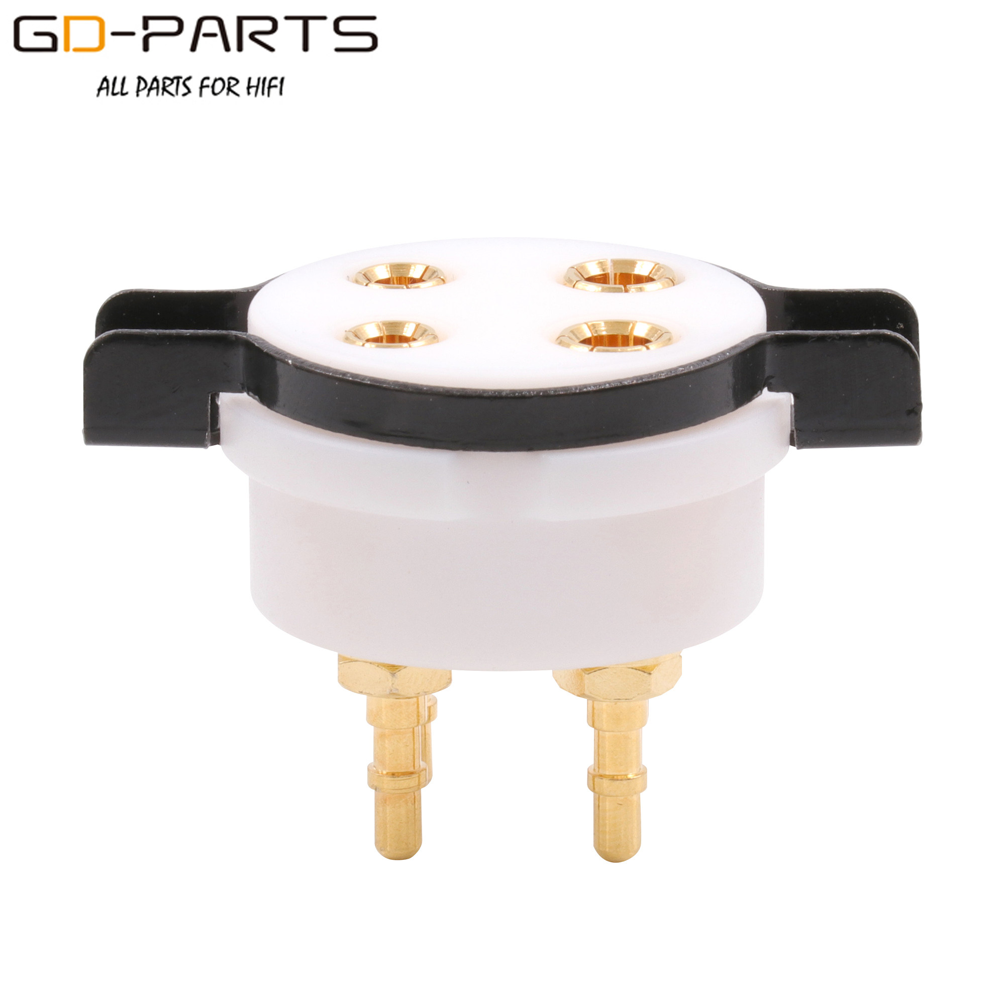 Teflon 4-Pin Electronic Tube Holder Beryllium Copper Gold-Plated Four ...