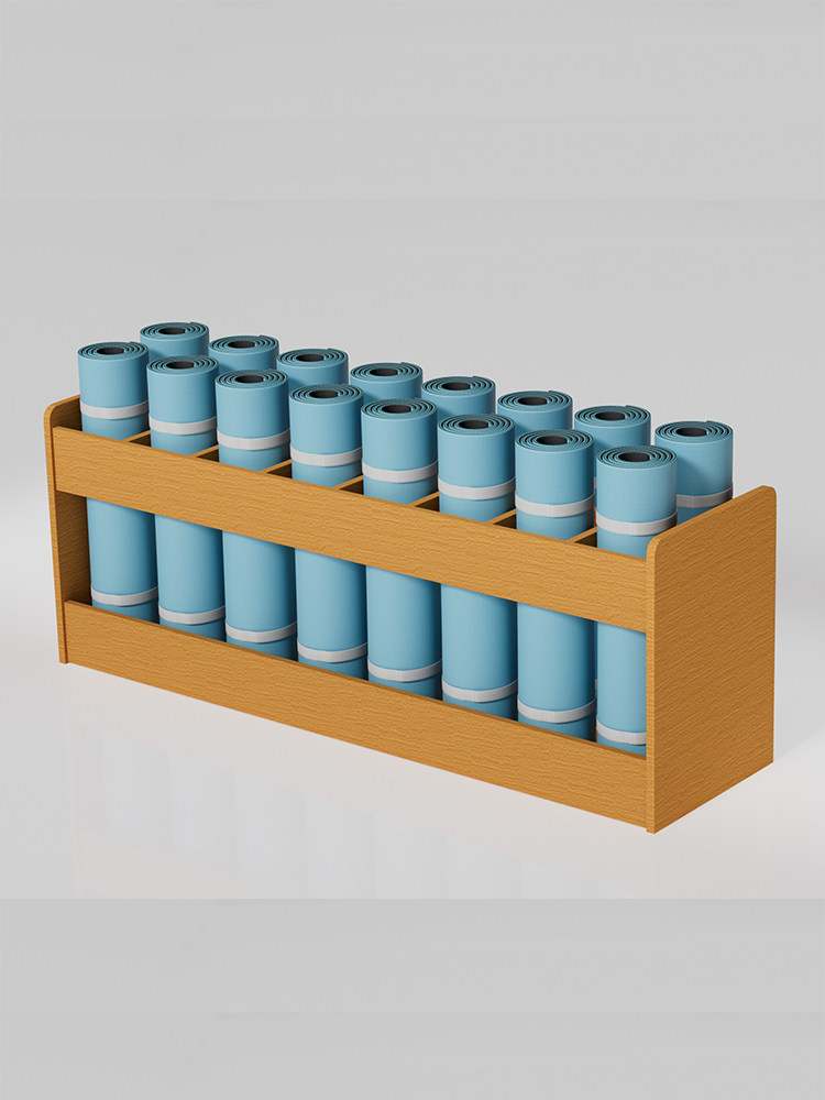 Wooden Yoga Mat Storage Rack - Modern Minimalist