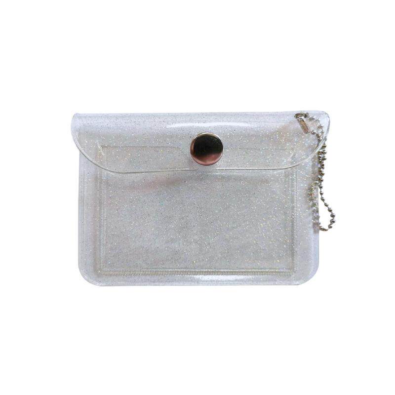 Girl's Transparent Card Holder - PVC Coin Purse Keychain