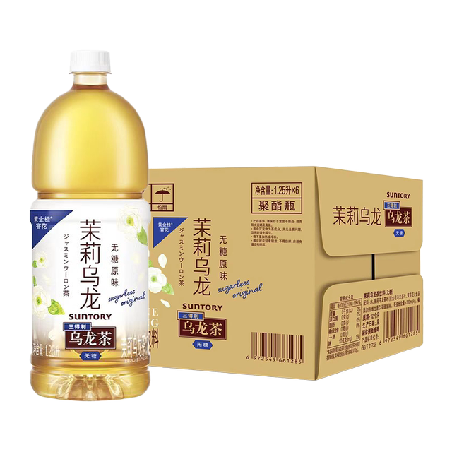 Suntory jasmine oolong tea 1250ml*6 bottles of tea beverage whole box ...