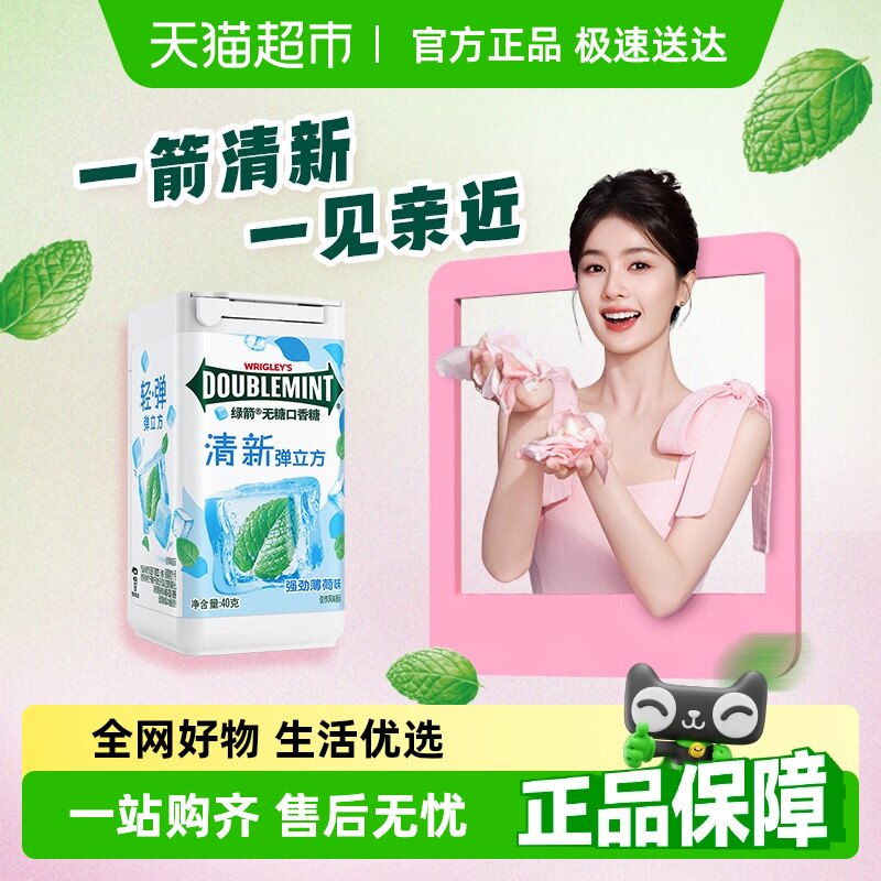 Chewing-gum sans sucre Green Arrow - Forte Menthe - 40g