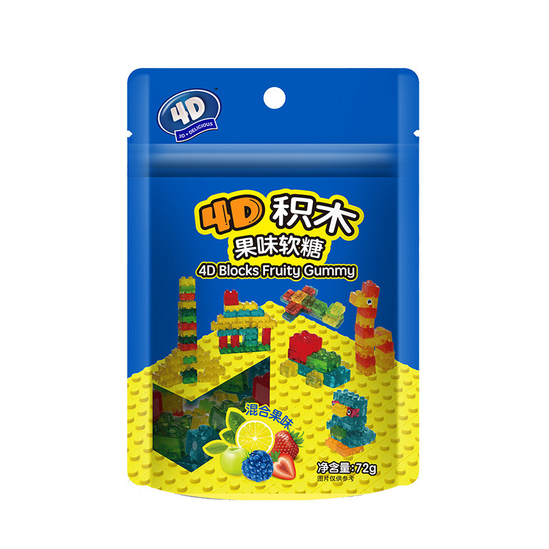 エイムズ 4d ビルディングブロック フルーツフレーバー qq ソフトキャンディ 72g |こどもキャンディ グミキャンディ シングルスナック