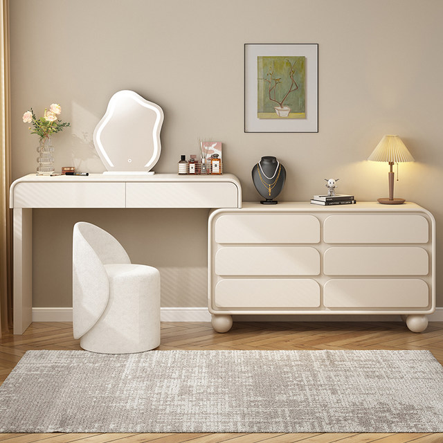 All solid wood dressing table, cupboard, integrated cream style ...