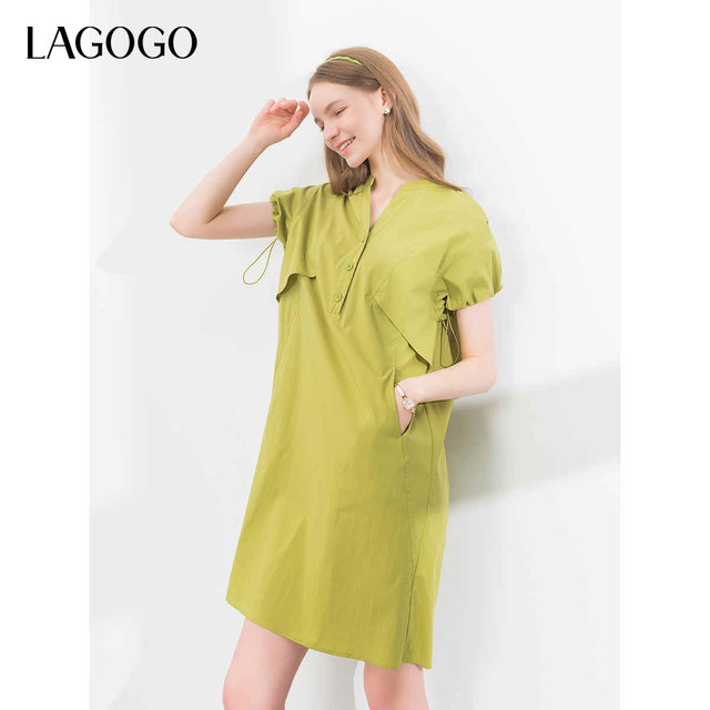 Lagogo Lagu Mint Mambo casual short-sleeved dress women's 2024 summer ...
