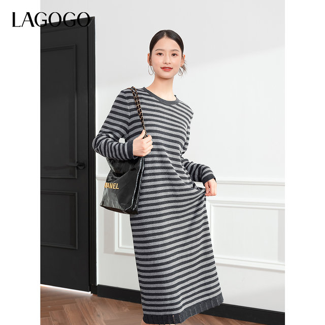 LAGOGO Lagugu temperament knitted skirt women's 2024 winter new ...