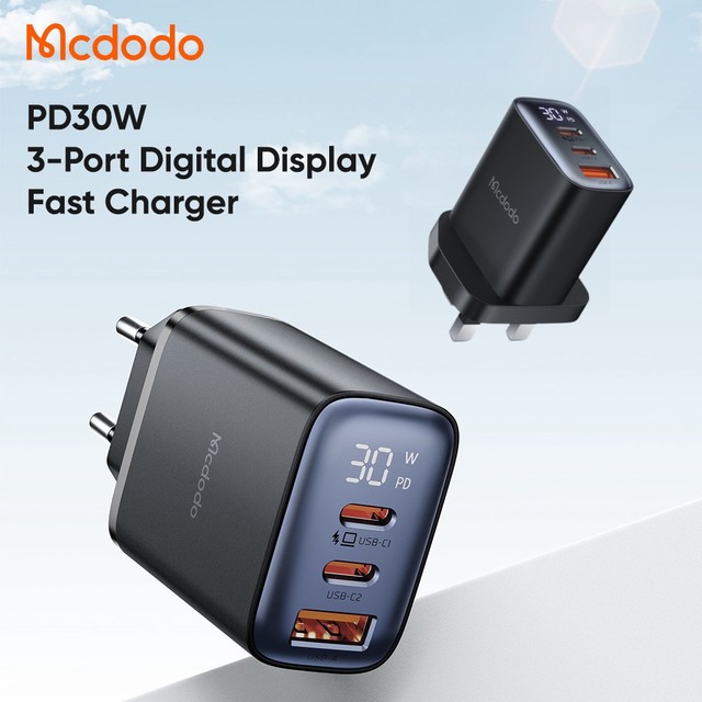 Maiduoduo European standard charger 30W multi-port with digital display ...