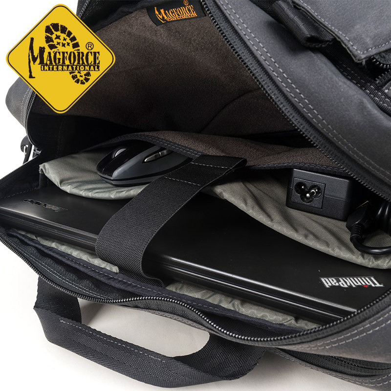 Maletín de juez de doble cara magforce a0343 b02, hecho en taiwán, bolso informal negro de goma